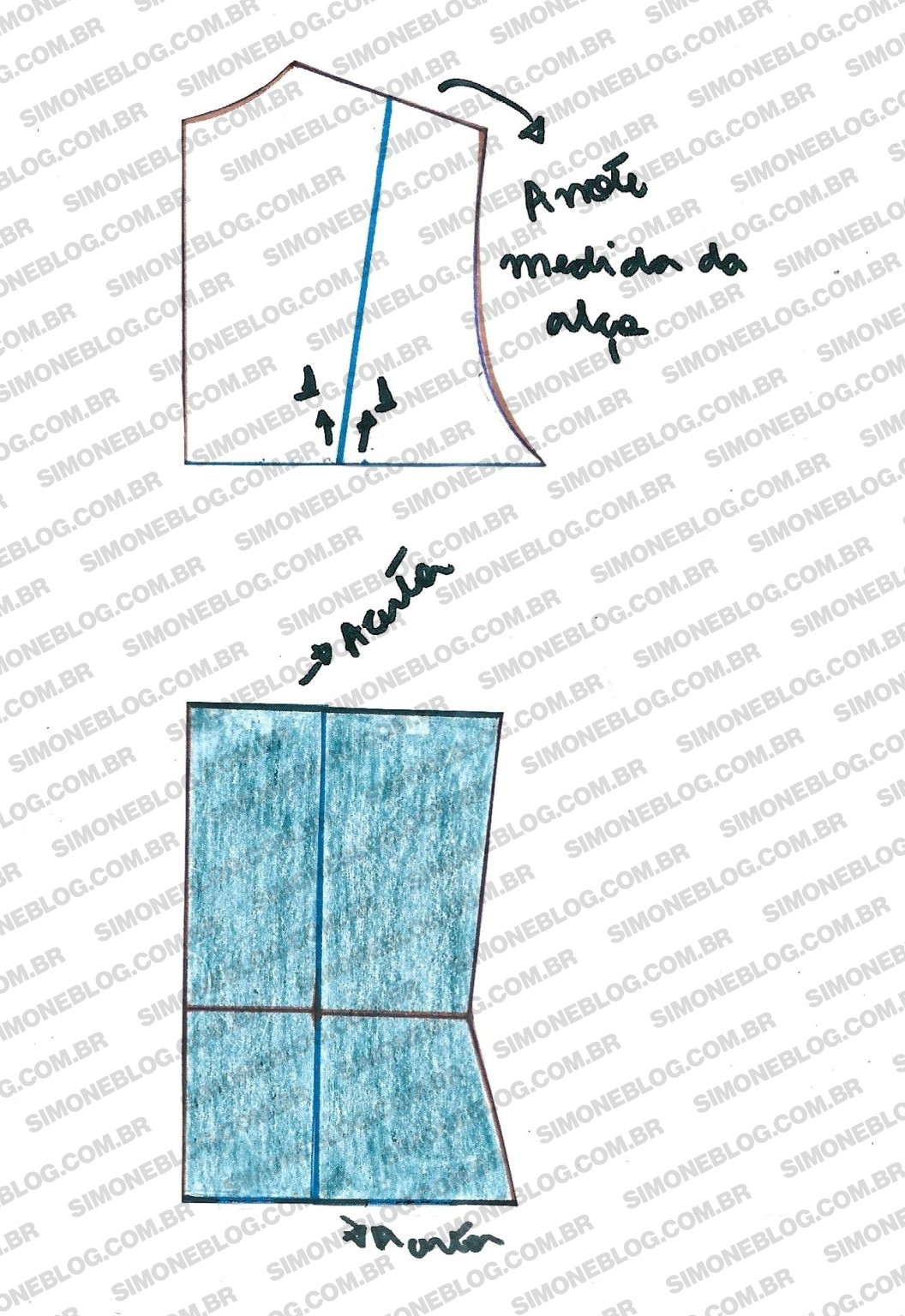 Aprenda molde top com botões na frente - Blog - Simone Blog | costura e ...